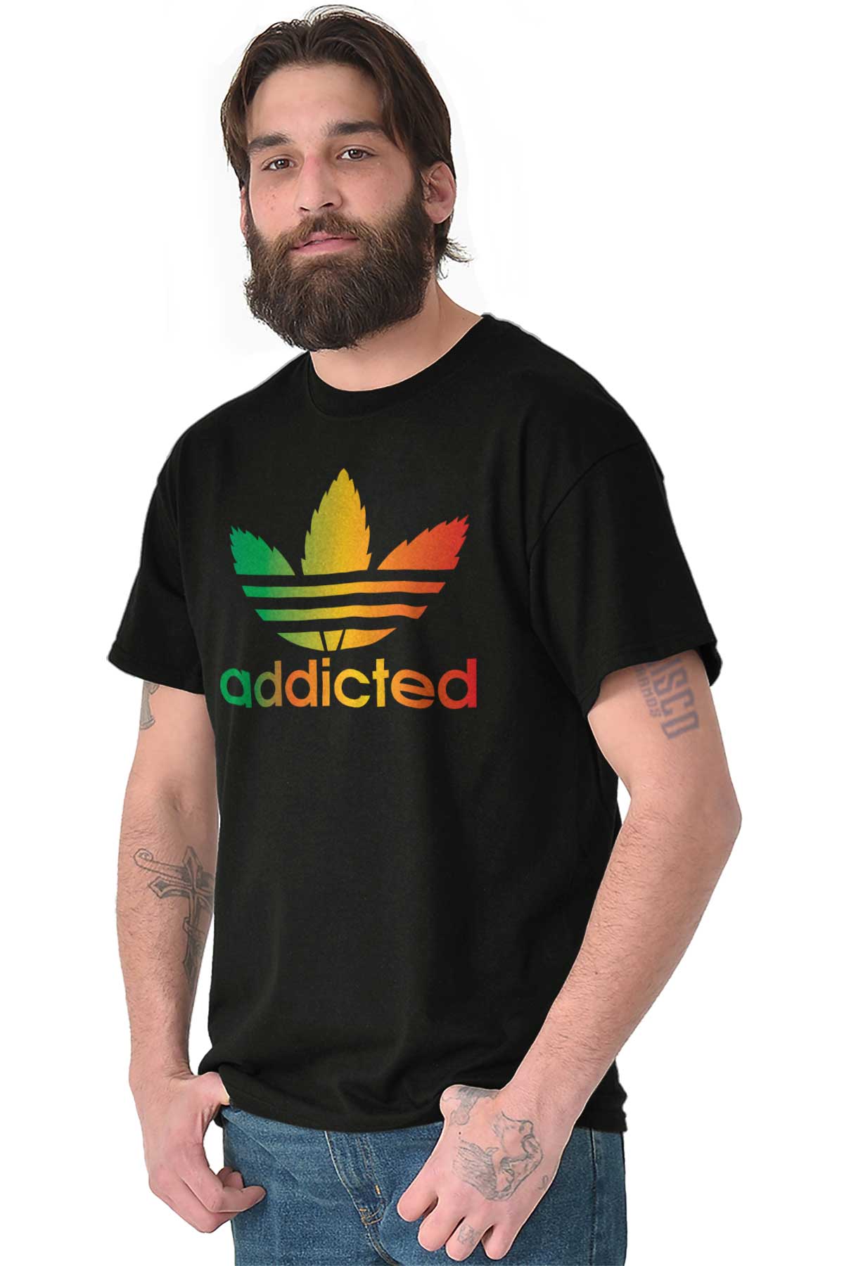 Addicted Stoner 420 Weed Athletic Marijuana Short Sleeve T-Shirt Tees ...