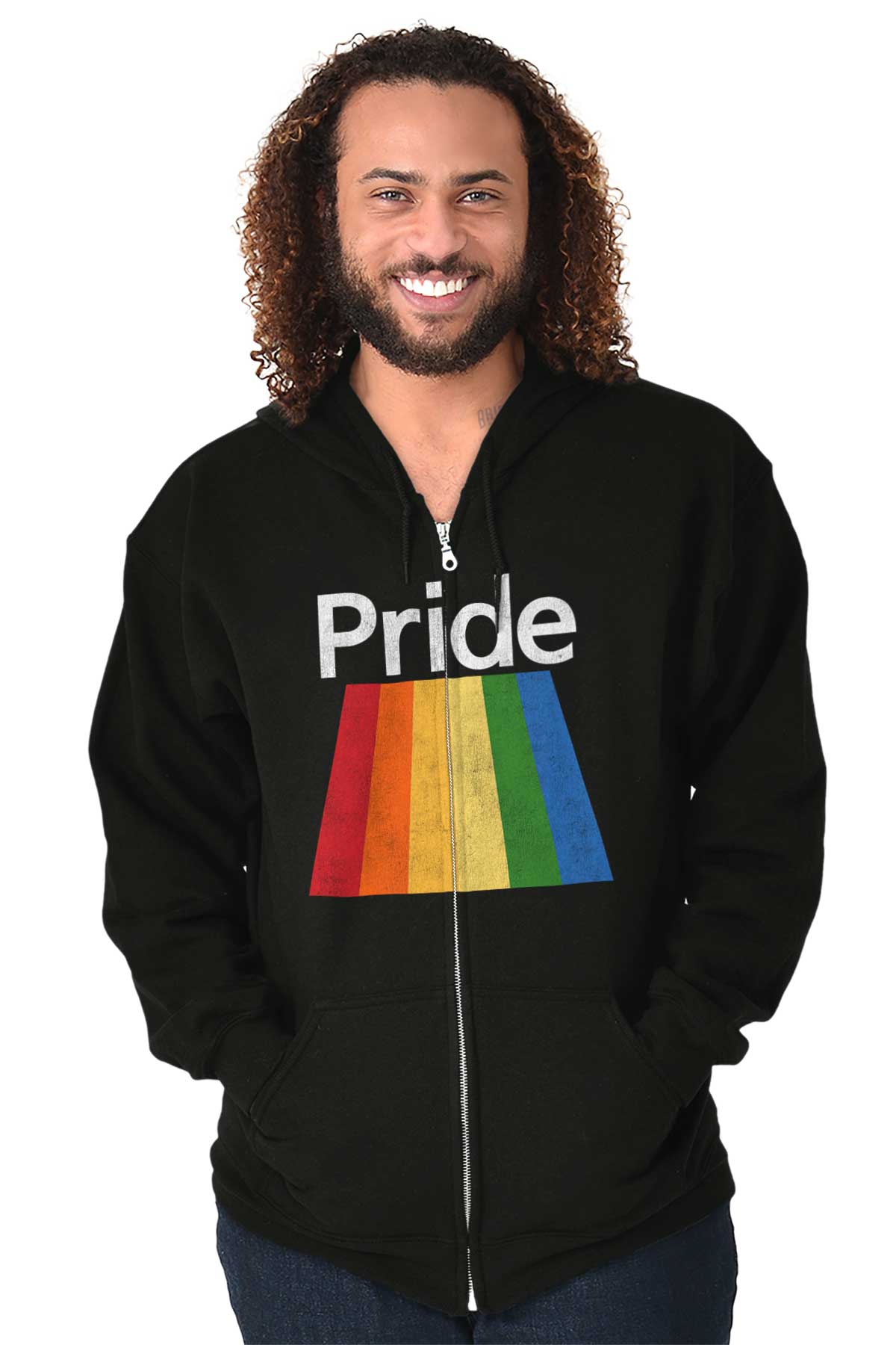 Gay Pride Rainbow Lgbtq Lesbian Rights Parade Adult Zip Hoodie Jacket